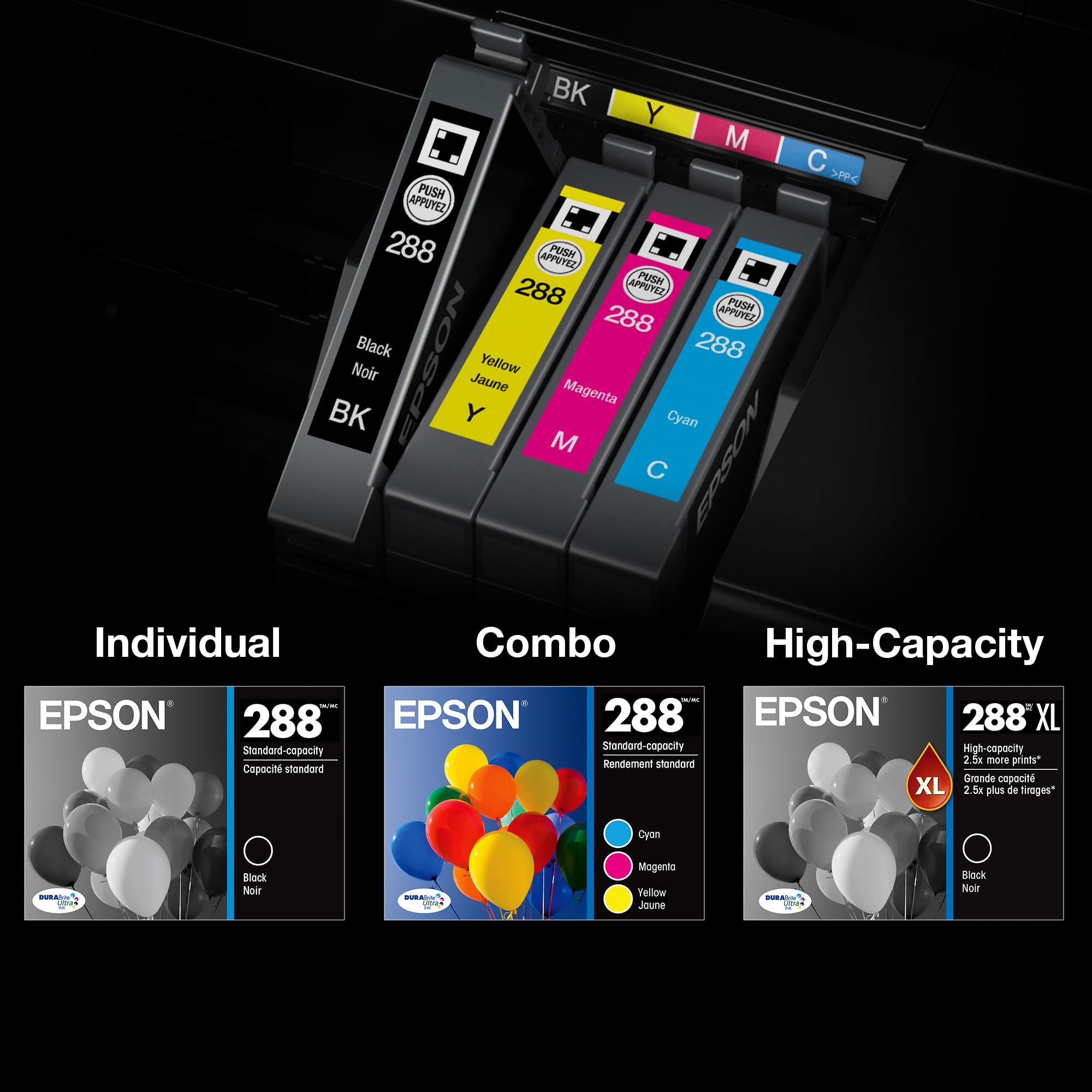 EPSON T288 DURABrite Ultra -Ink High Capacity Black -Cartridge (T288XL120-S) for select Epson Expression Printers