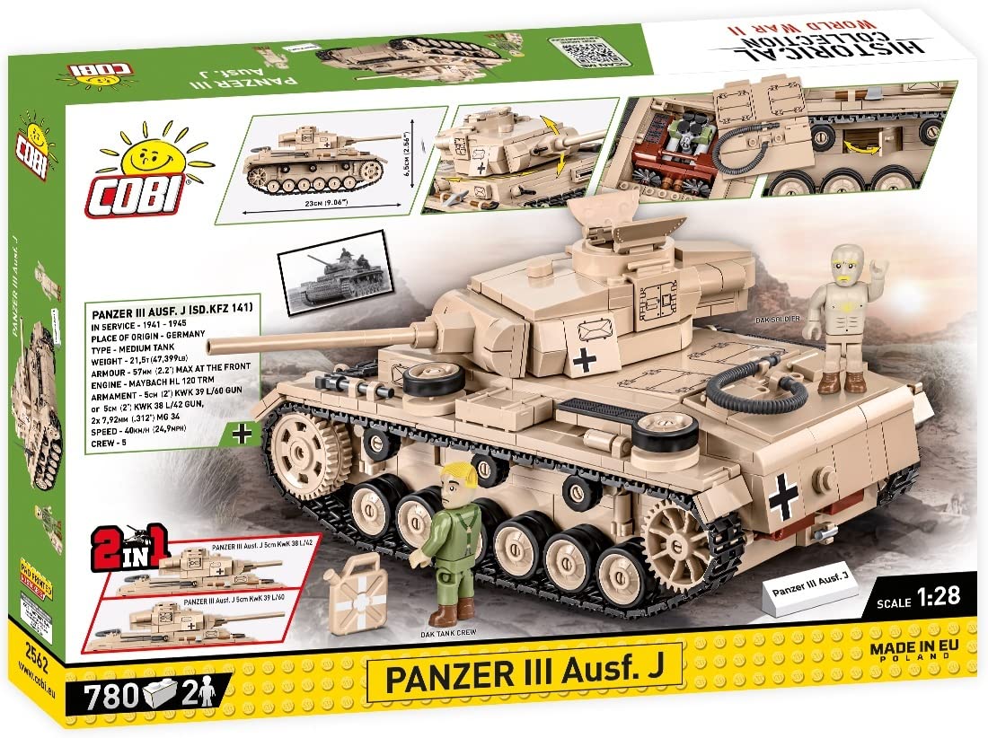 BRICKCOMPLETE COBI Set of 2: 2569 M4A3 Sherman & T34 Calliope - Executive Editon & 2562 Panzer III AUSF.J