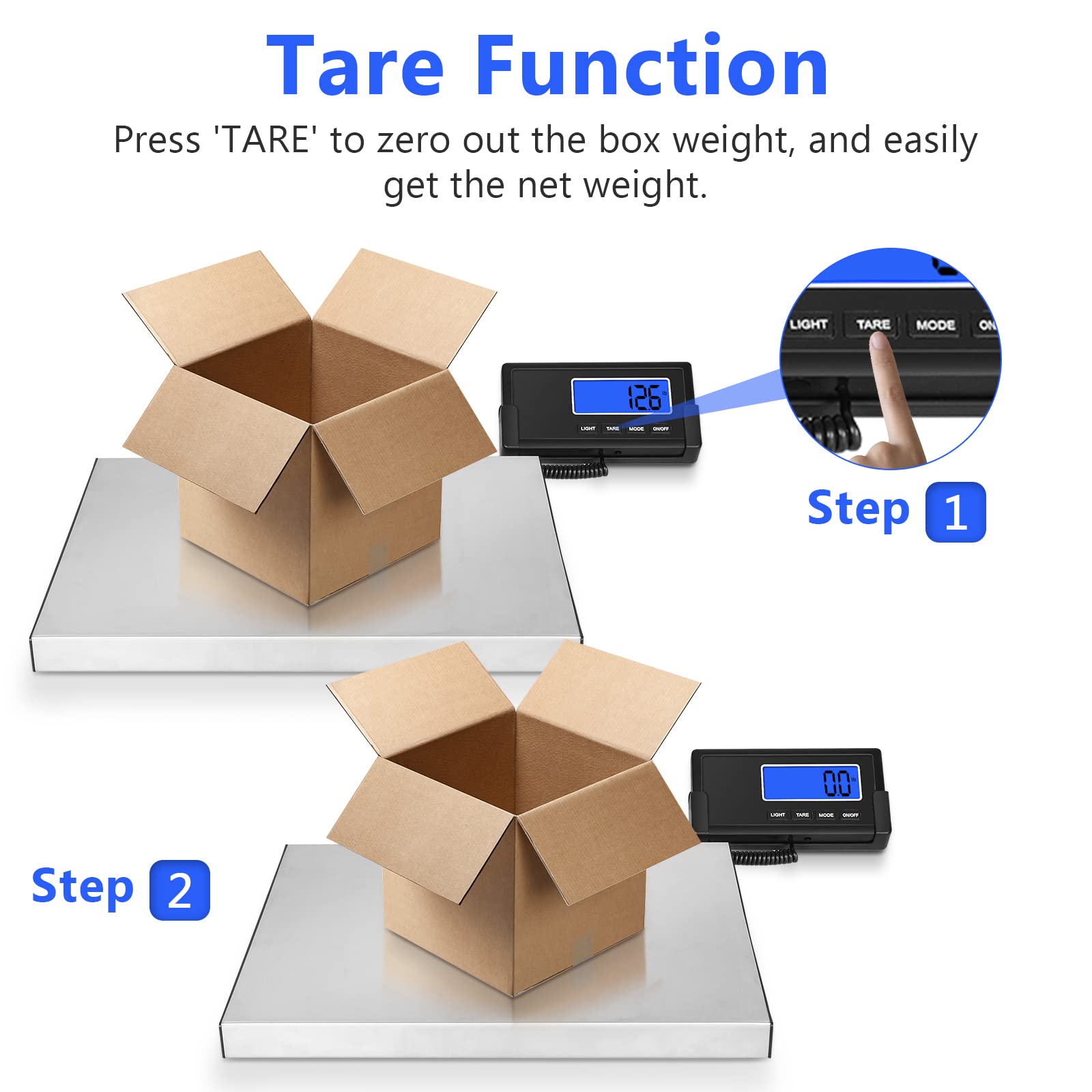 Fuzion 330lbs/5 oz Digital Shipping Scale for Packages, Heavy Duty Weight Scale, Stainless Steel Large Platform