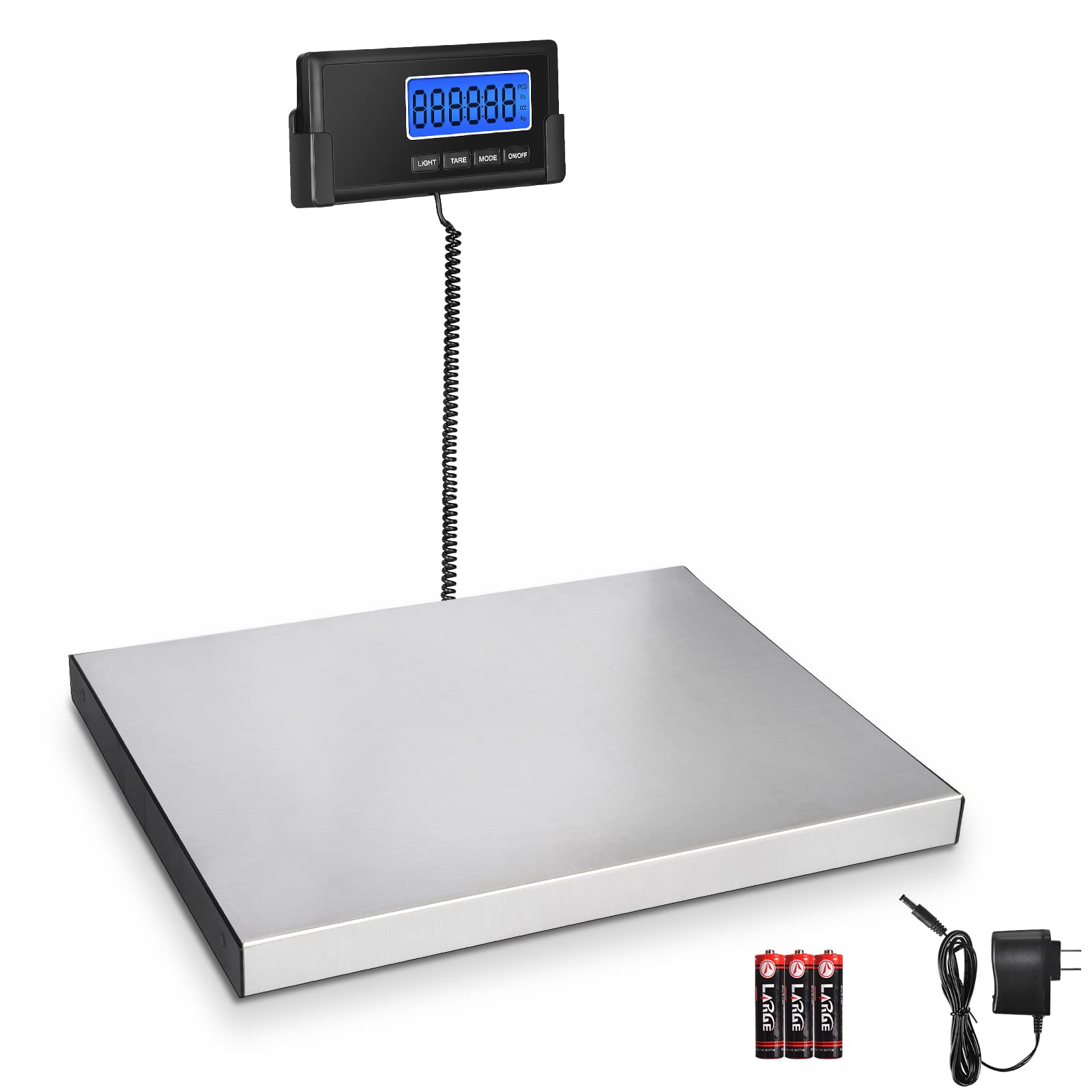 Fuzion 330lbs/5 oz Digital Shipping Scale for Packages, Heavy Duty Weight Scale, Stainless Steel Large Platform