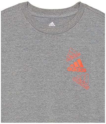 adidas Boys' Long Sleeve Sports Dude Tee, Charcoal Grey Heather, Large (14/16)