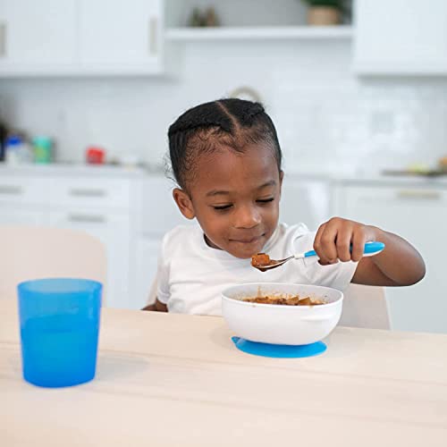 Dr. Brown’s Designed to Nourish Soft-Grip Spoon and Fork Set, Teal and No-Slip Strong Suction Bowl for Babies and Toddlers, BPA Free, 2 Pack