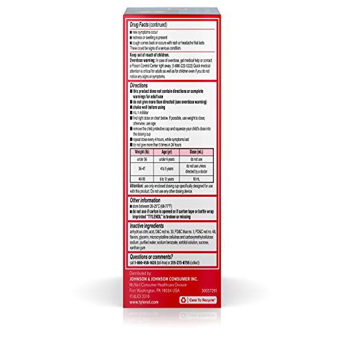 Tylenol Children's Cold + Cough + Runny Nose Oral Suspension Grape - 4 oz, Pack of 1