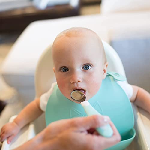 Dr. Brown’s Designed to Nourish Soft-Grip Spoon and Fork Set, Teal and No-Slip Strong Suction Bowl for Babies and Toddlers, BPA Free, 2 Pack