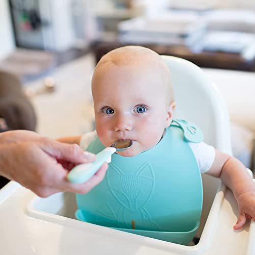 Dr. Brown’s Designed to Nourish Soft-Grip Spoon and Fork Set, Teal and No-Slip Strong Suction Bowl for Babies and Toddlers, BPA Free, 2 Pack