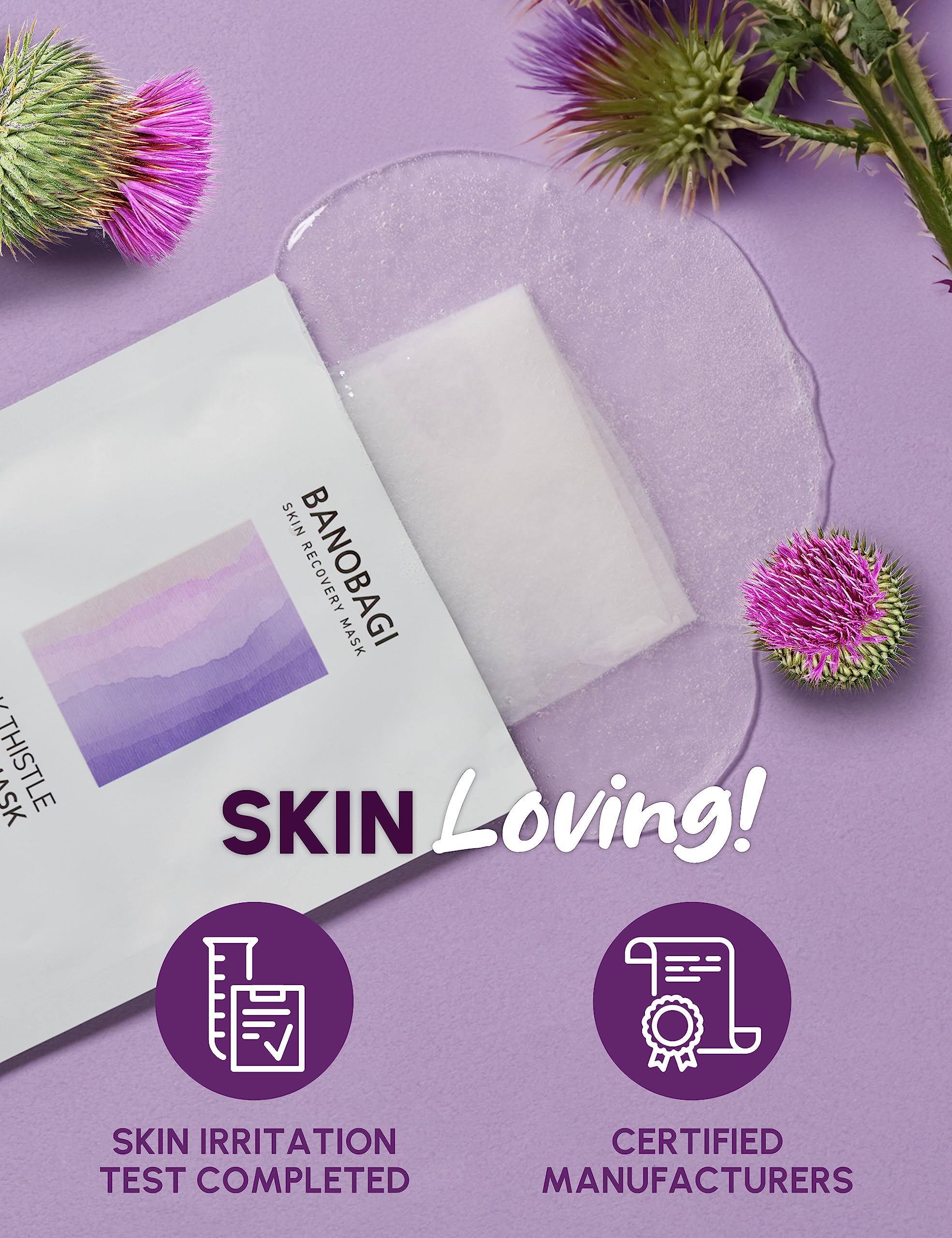 BANOBAGI Milk Thistle Repair Mask | Face Moisturizer Korean Face Mask Skin Care Sheet | Hydrating Face Masks Skincare Copper Tripeptide & Burdock Root Extract (Pack of 10 sheets, 1.01fl oz)