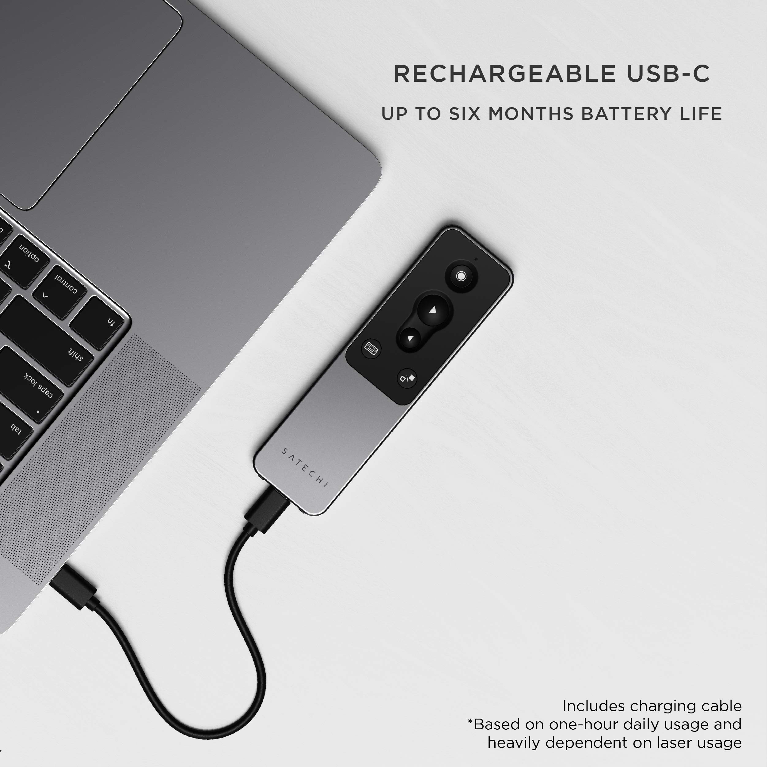Satechi R1 Bluetooth Presentation Remote – Wireless Presenter for PowerPoint & Keynote – Compatible with 2022 MacBook Pro Air M2, 2020 MacBook Pro/Air M1, 2022 iPad Air M1, 2021 iPad Pro M1