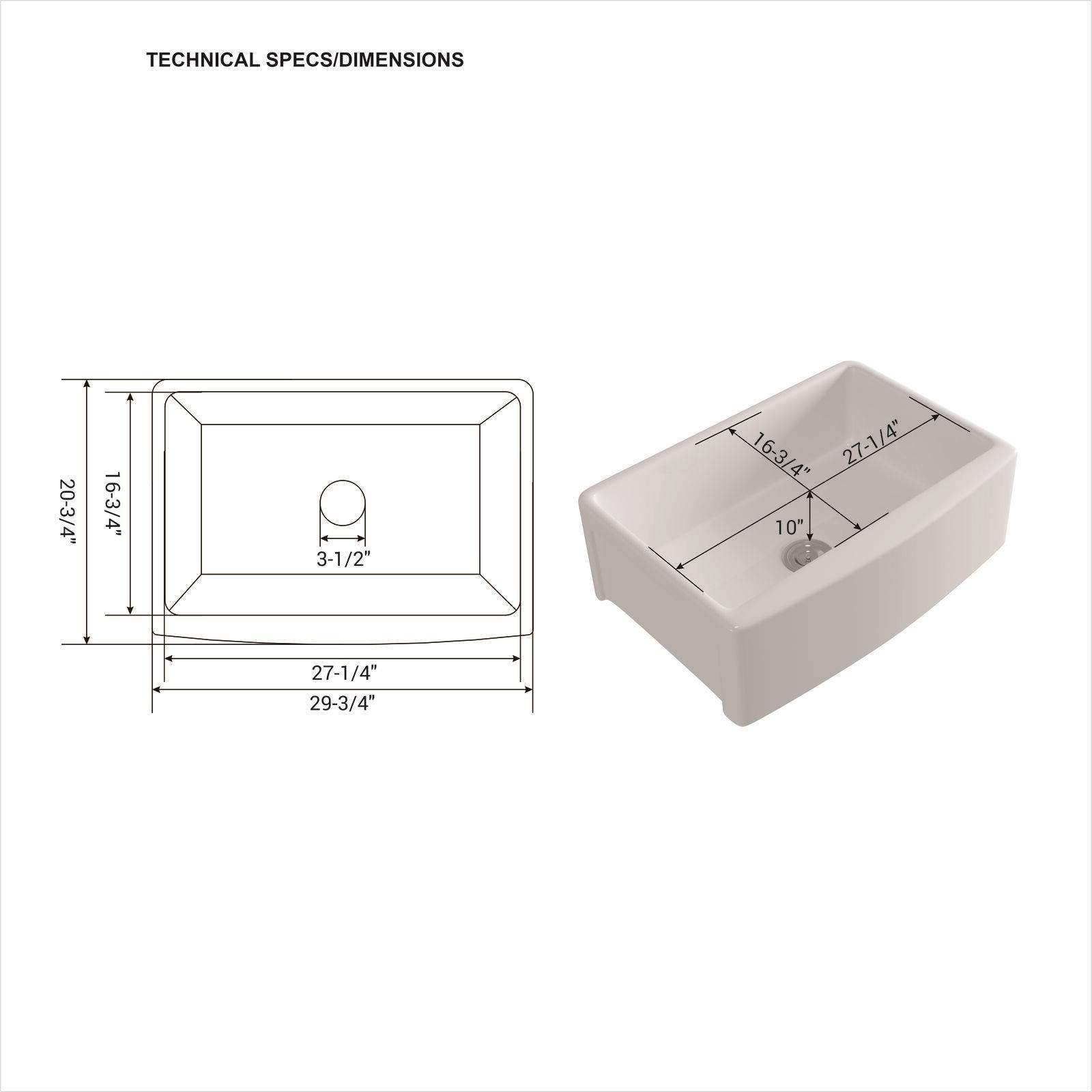 UHTQ Modern 30" Ceramic Kitchen Sink Single Bowl Apron Farmhouse Sink with Strainer Kitchen sink Kitchen accessories Portable sink Home improvement Kitchen sinks Kitchen sink accessories Kitchen