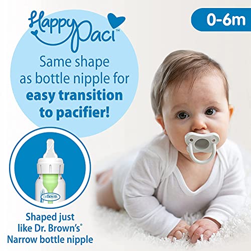 Dr. Brown’s Wide-Neck Baby Bottles 5 oz/150 mL, 4 Pack, with HappyPaci Pacifiers, Lovey Pacifier Holder, and Formula Mixing Pitcher, Black