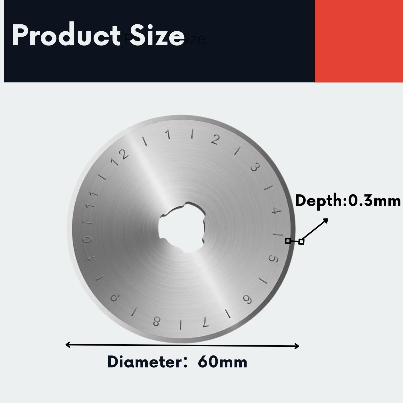 Kingsource SKS-7 Titanium Coated 10 Packs 60mm Pack Rotary Cutter Blades Replacement for Fits Olfa, Fiskar, Martelli, Truecut Cutter Patchwork Tool, Perfect for Cuts Fabric, Sewing, Leather and Paper