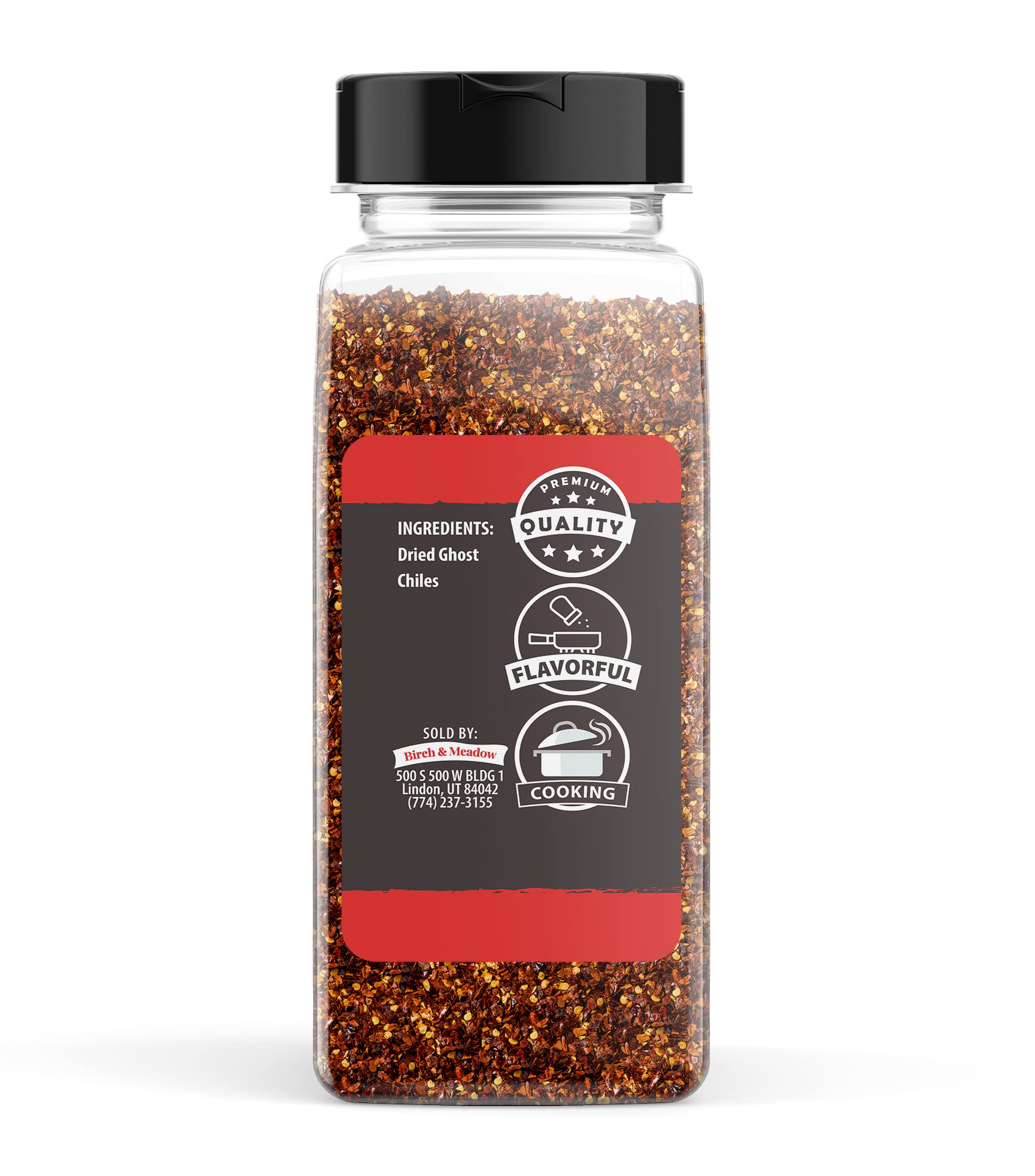 Birch & Meadow 8 oz of Ghost Pepper Flakes, Bhut Jolokia Flakes, Extremely Hot
