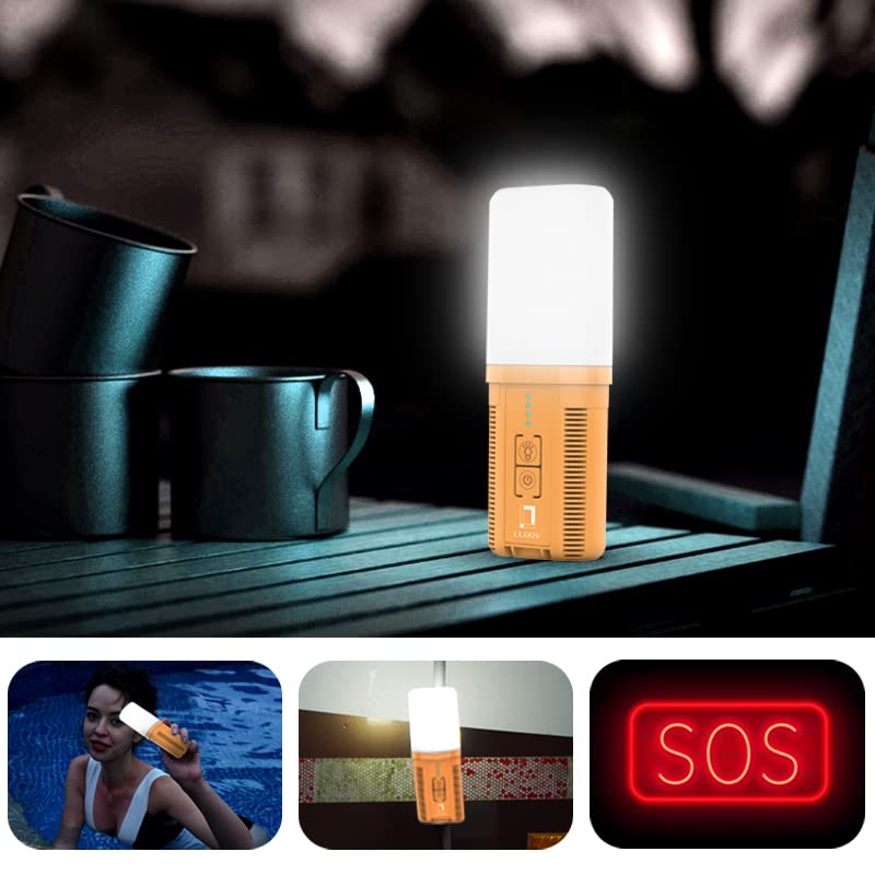 Portable Camping Shower, Handheld Camp Pump with Rechargeable 4400mAH Battery and 130LM Lighting Device for Outdoor Camping,Hiking,Traveling