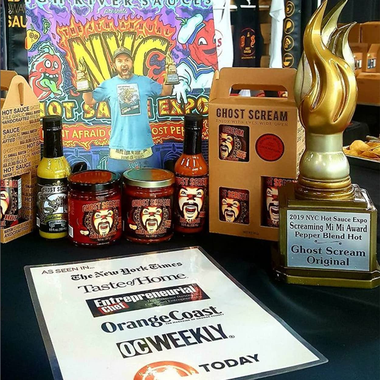 Ghost Scream Hot Sauce - “Chili Garlic Paste” (Asian Style Sambal) - Award Winning Recipe (from a World-Renowned Chef) with Fresh Ghost Chili Peppers, Fiery Red Jalapenos & Fresh Garlic. (9 Oz.)