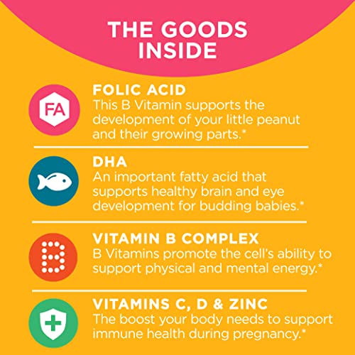 OLLY Ultra Strength Prenatal Multivitamin Softgels, Supports Healthy Growth, Brain Development, Iron, Folic Acid, DHA, Vitamins C, E, 30 Day Supply-60 Count (Packaging May Vary)