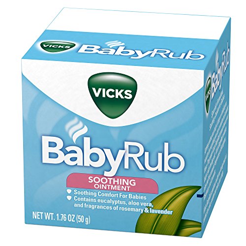 Vicks BabyRub, Non-Medicated Soothing Chest Rub Ointment with Eucalyptus, Rosemary, and Lavender to Soothe, Calm, and Relax Baby, For Babies Ages 3 Months, + 1.76 OZ