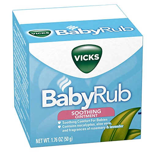 Vicks BabyRub, Non-Medicated Soothing Chest Rub Ointment with Eucalyptus, Rosemary, and Lavender to Soothe, Calm, and Relax Baby, For Babies Ages 3 Months, + 1.76 OZ