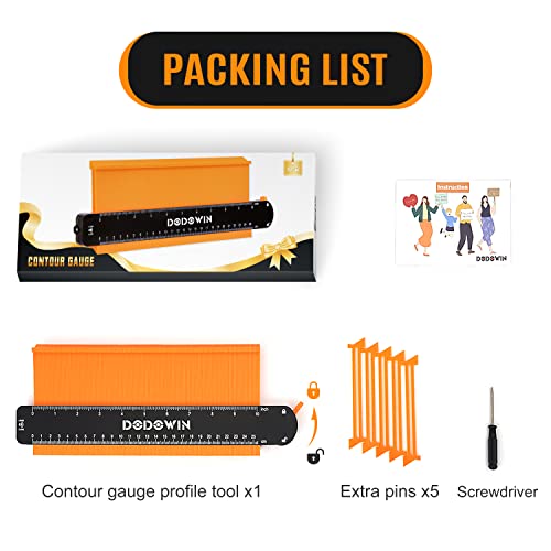 DODOWIN Contour Gauge Profile Tool, Men Gifts for Dad Husband Boyfriend Grandpa, Shape Duplicator Flooring Tools for DIY Tile Laying Woodworking, Anniversary Birthday Gift Ideas for Him, Cool Gadgets