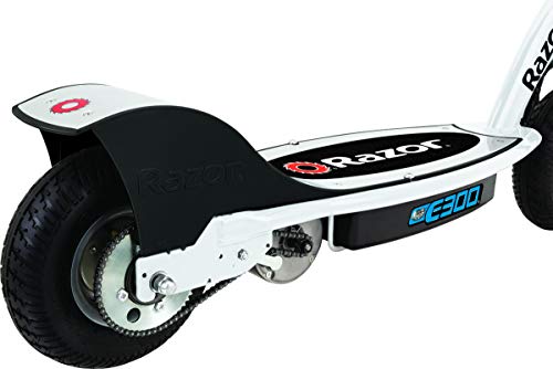 Razor E300 Electric Scooter - 9" Air-filled Tires, Up to 15 mph and 10 Miles Range, White/Blue