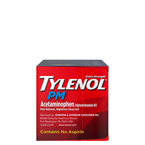 Tylenol PM Extra Strength Nighttime Pain Reliever & Sleep Aid Caplets, 500 mg Acetaminophen & 25 mg Diphenhydramine HCl, Relief for Nighttime Aches & Pains, Non-Habit Forming, 150 ct