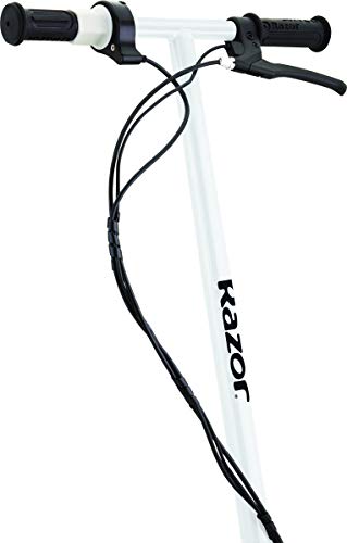 Razor E300 Electric Scooter - 9" Air-filled Tires, Up to 15 mph and 10 Miles Range, White/Blue