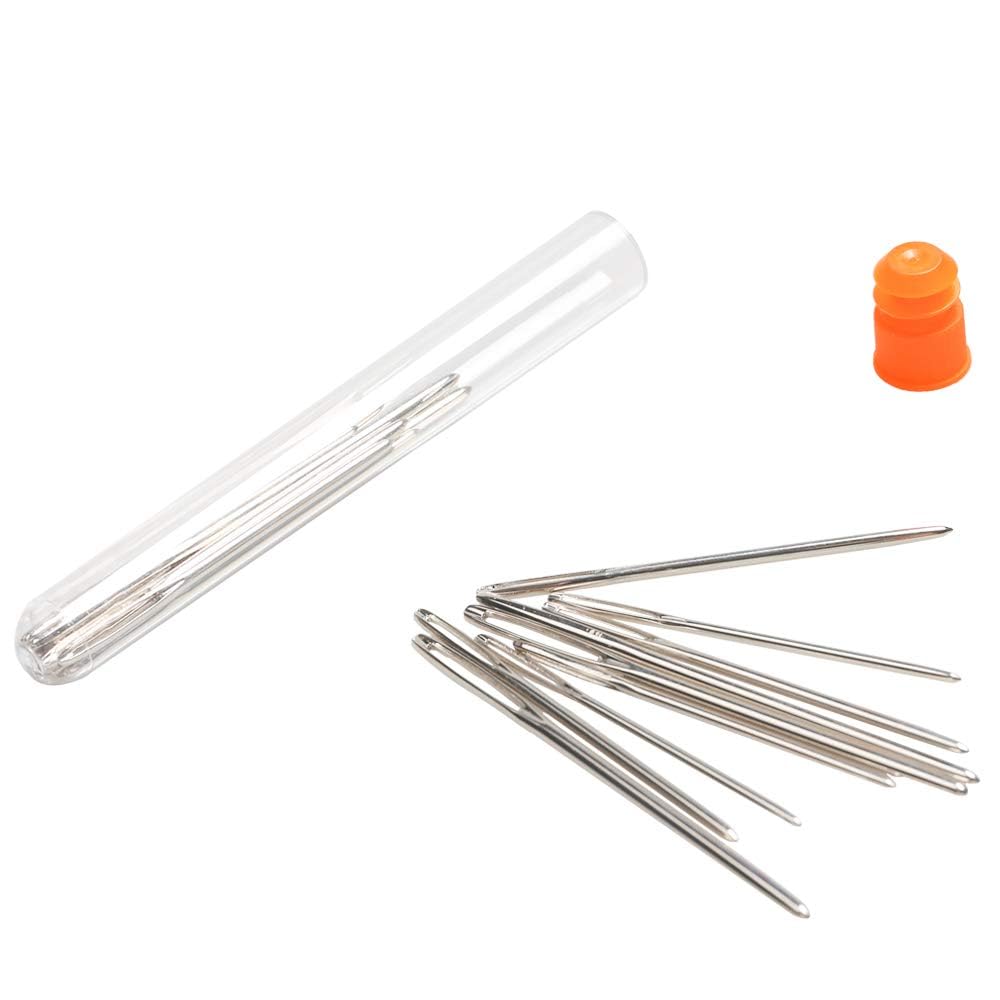 Hekisn Large-Eye Blunt Needles, Stainless Steel Yarn Knitting Needles, Sewing Needles, Crafting Knitting Weaving Stringing Needles,Perfect for Finishing Off Crochet Projects (9 Pieces)
