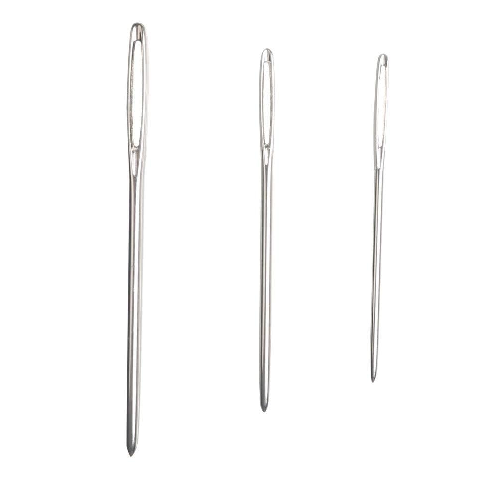 Hekisn Large-Eye Blunt Needles, Stainless Steel Yarn Knitting Needles, Sewing Needles, Crafting Knitting Weaving Stringing Needles,Perfect for Finishing Off Crochet Projects (9 Pieces)