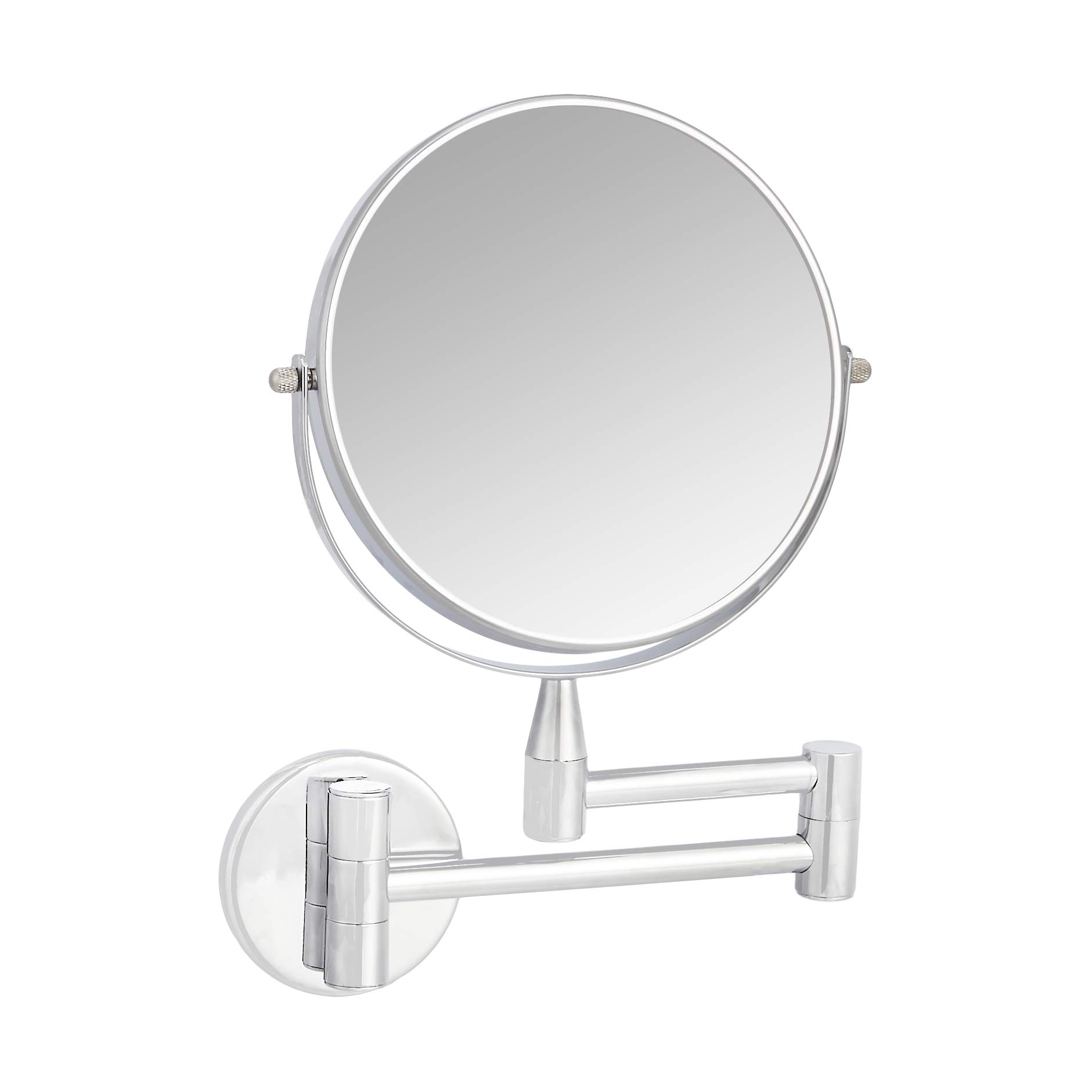 Amazon Basics Wall-Mounted Vanity Mirror - 1X/5X Magnification, Chrome