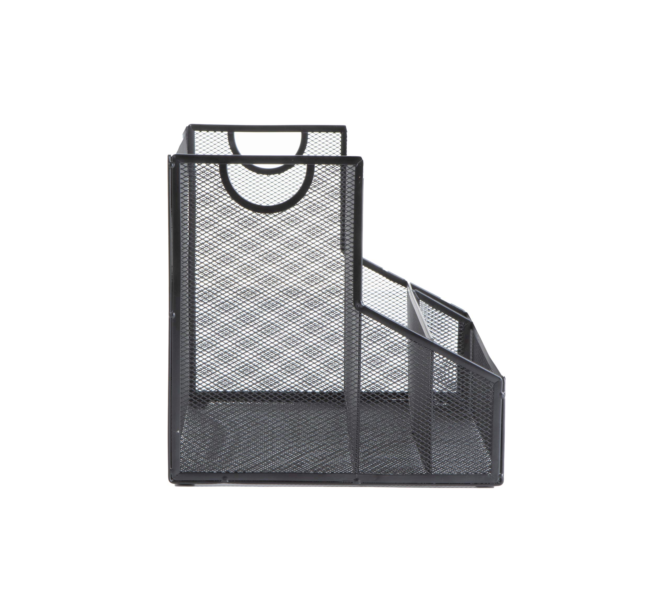 Mind Reader DEEPORG-BLK Metal Mesh Large File Storage Basket For A4 Paper, Legal Documents, Folder & Magazine Holder, Office Organization, Black Deep Org