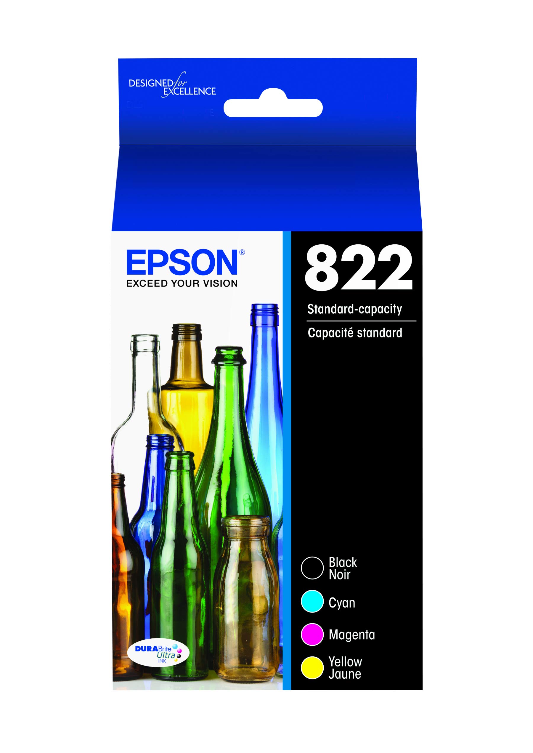 EPSON T822 DURABrite Ultra -Ink Standard Capacity Black & Color -Cartridge Combo Pack (T822120-BCS) & T822 DURABrite Ultra Ink Standard Capacity Black Cartridge (T822120-S)