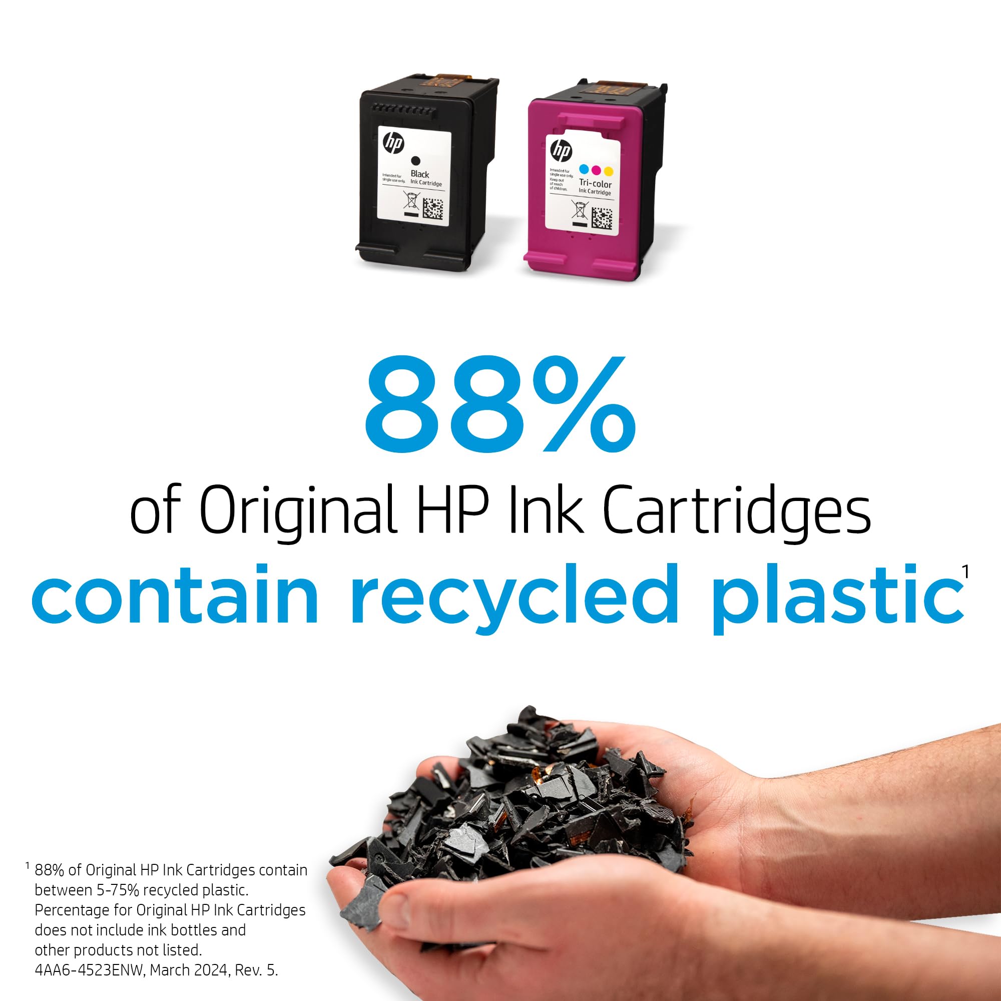 HP 63XL Black High Yield Original Cartridge & 63 Tri-Color Original Ink Cartridge, 2 Pack (L0R48AN)
