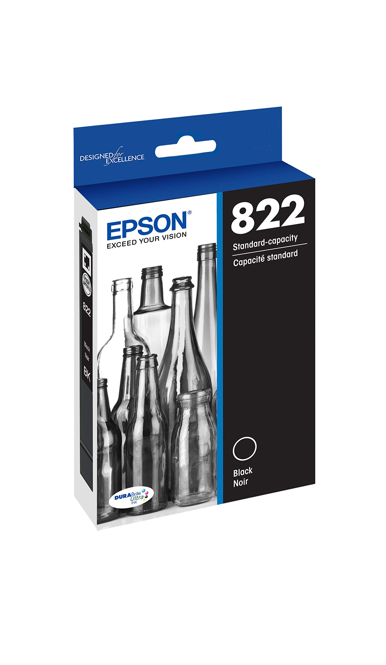 EPSON T822 DURABrite Ultra -Ink Standard Capacity Black & Color -Cartridge Combo Pack (T822120-BCS) & T822 DURABrite Ultra Ink Standard Capacity Black Cartridge (T822120-S)