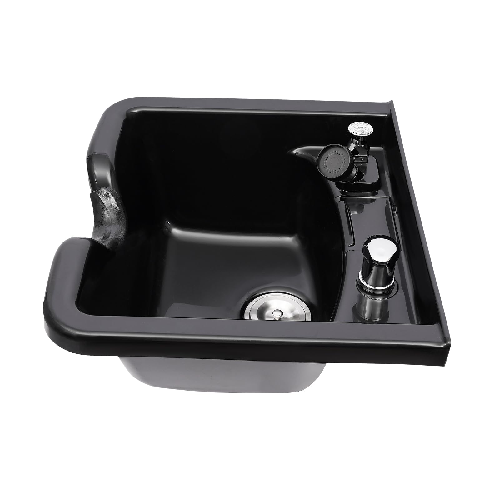 Shampoo Bowl For Salon, Wall Mounted Backwash ABS Salon Spa Barber Equipment With Spray Head, Professional Salon Spa Beauty Brushed Sink 9.84" in Depth, Portable Shampoo Bowl for Hair Stylists