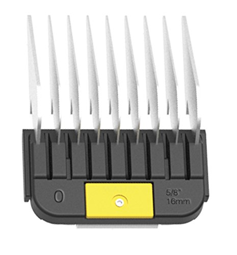 WAHL Professional Animal Stainless Steel Attachment Guide Comb Detachable Blade Pet Clippers #0 5/8” #3375-100, Stainless Steel, Black, and Yellow