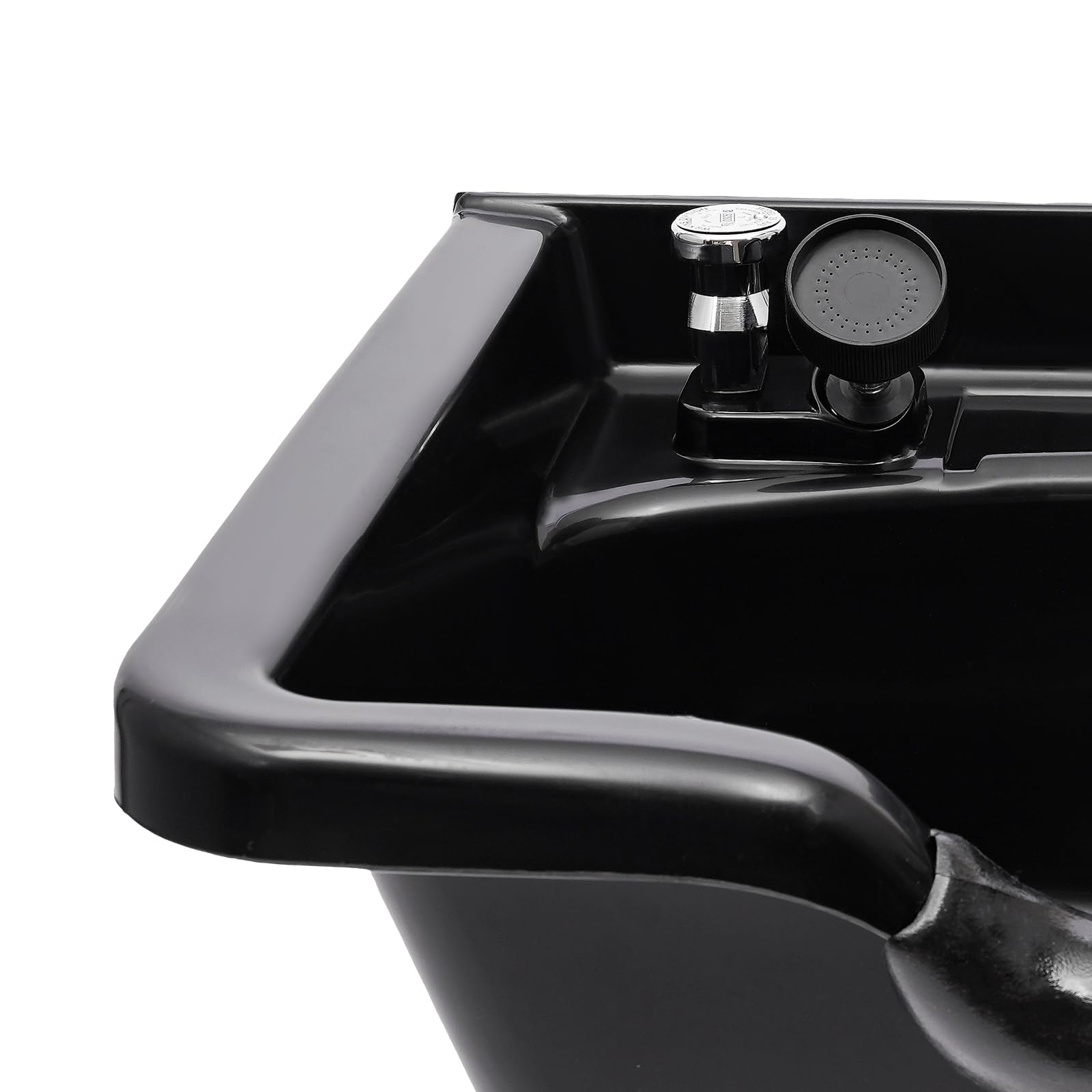 Shampoo Bowl For Salon, Wall Mounted Backwash ABS Salon Spa Barber Equipment With Spray Head, Professional Salon Spa Beauty Brushed Sink 9.84" in Depth, Portable Shampoo Bowl for Hair Stylists