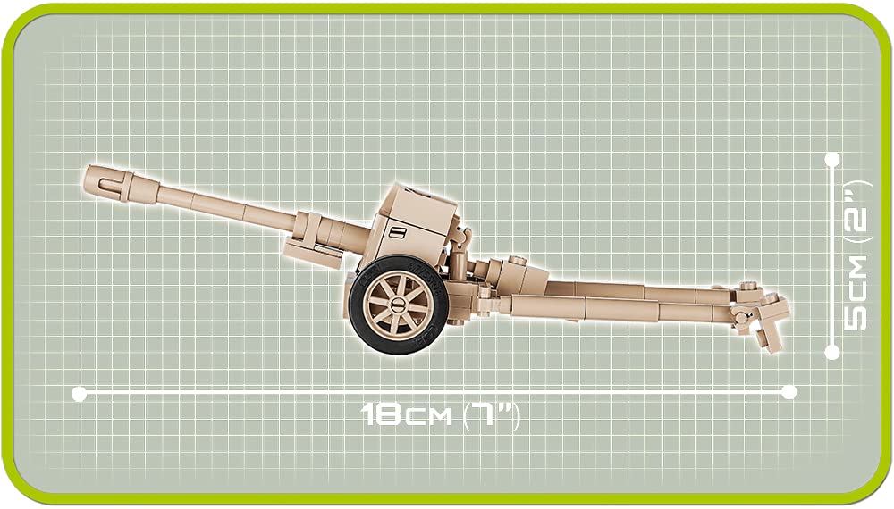 COBI Historical Collection World War II 7.5 cm PaK 40 German Anti-Tank Gun for 7+ years, Sand