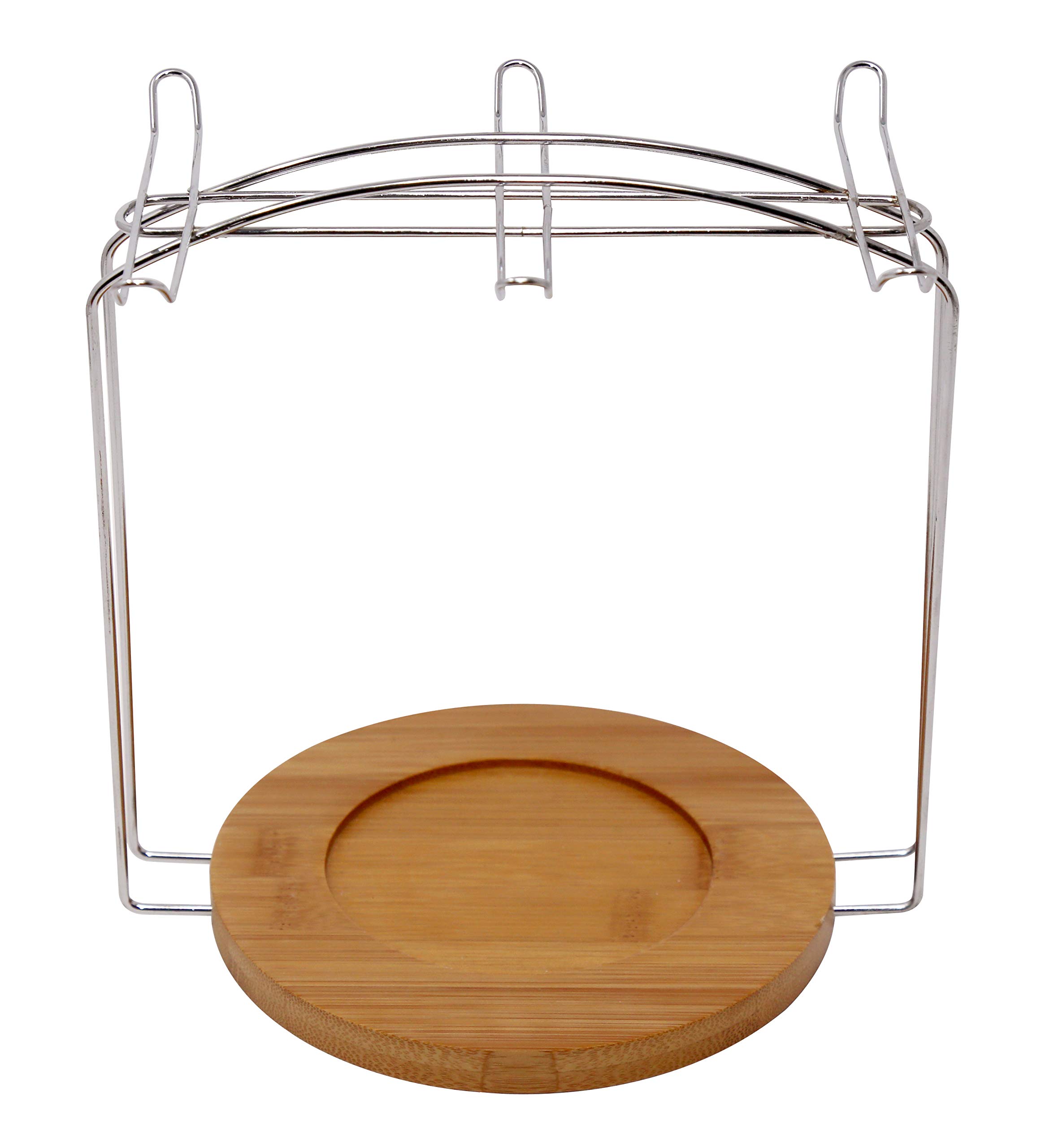 Jusalpha Teacup-Coffee Mug Holder with Bamboo Stand for Saucer, Teacup Display Stand, Capacity 6