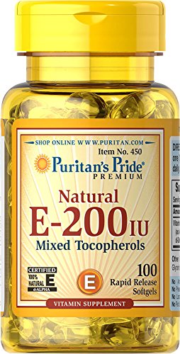 Puritan's Pride Vitamin E 134 mg (200 IU) Mixed Tocopherols, Immune Support, 100 Count