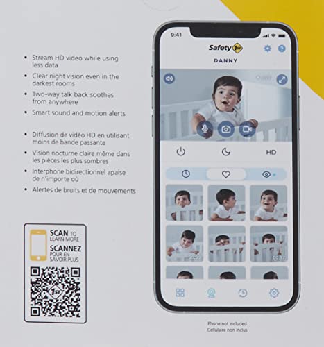 Safety 1st Connected 1080P WiFi Baby Monitor — Motion & Sound Notifications, Encrypted Hd Streaming from Anywhere, Advanced Night Vision, iOS and Android Compatible