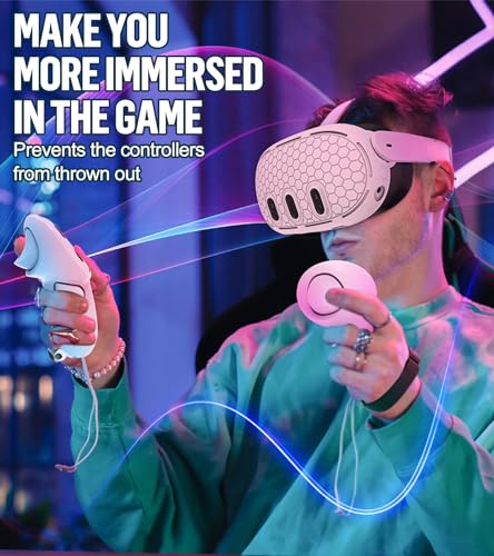 VR Shell Protective Protector Cover for Meta/Oculus Quest 3 Accessories, Silicone Front Headset Protector Cover Anti Scratch Anti Dust Anti Shock, Compatible with Quest 3 Accessories (White)