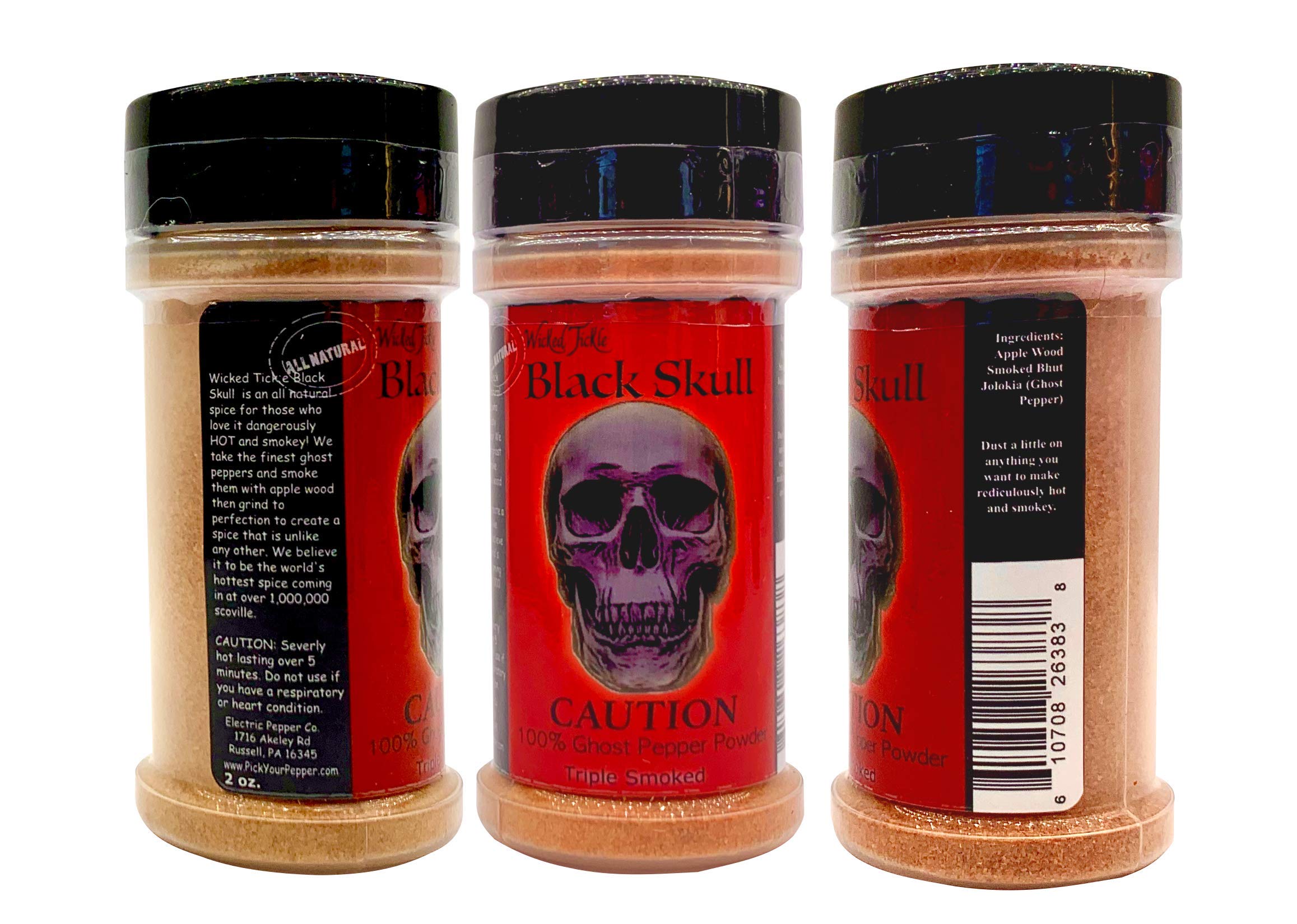 Wicked Tickle Black Skull Smoked Ghost Pepper Powder
