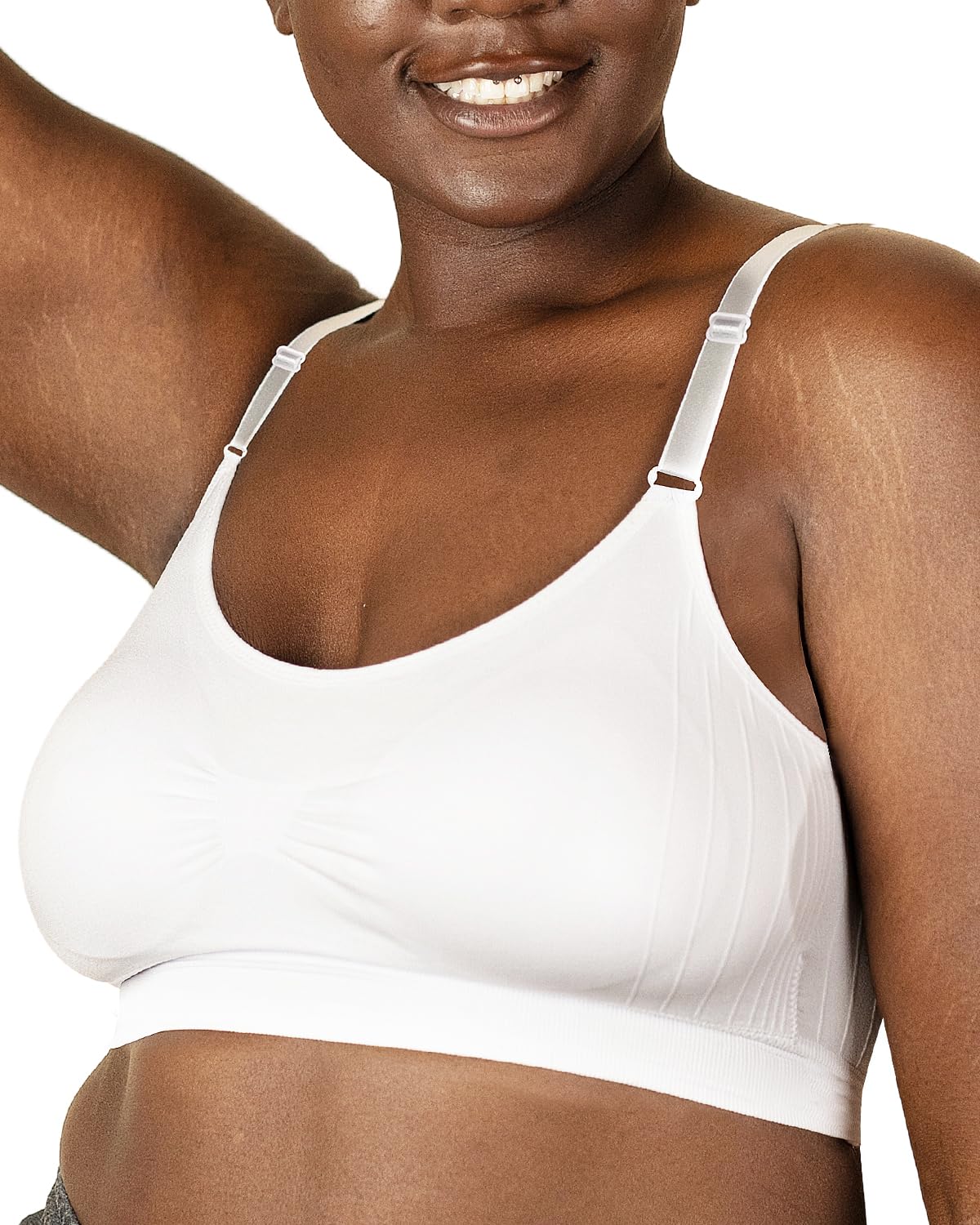 Coobie Seamless Scoopneck Bra,White,X-Large