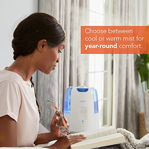 Vicks Dual Comfort – Cool + Warm Mist Humidifier (VWC775) – Warm and Cool Mist Humidifier with Fusion Mist Technology and Heated Medicine Cup, for Year-Round Use in Large Rooms