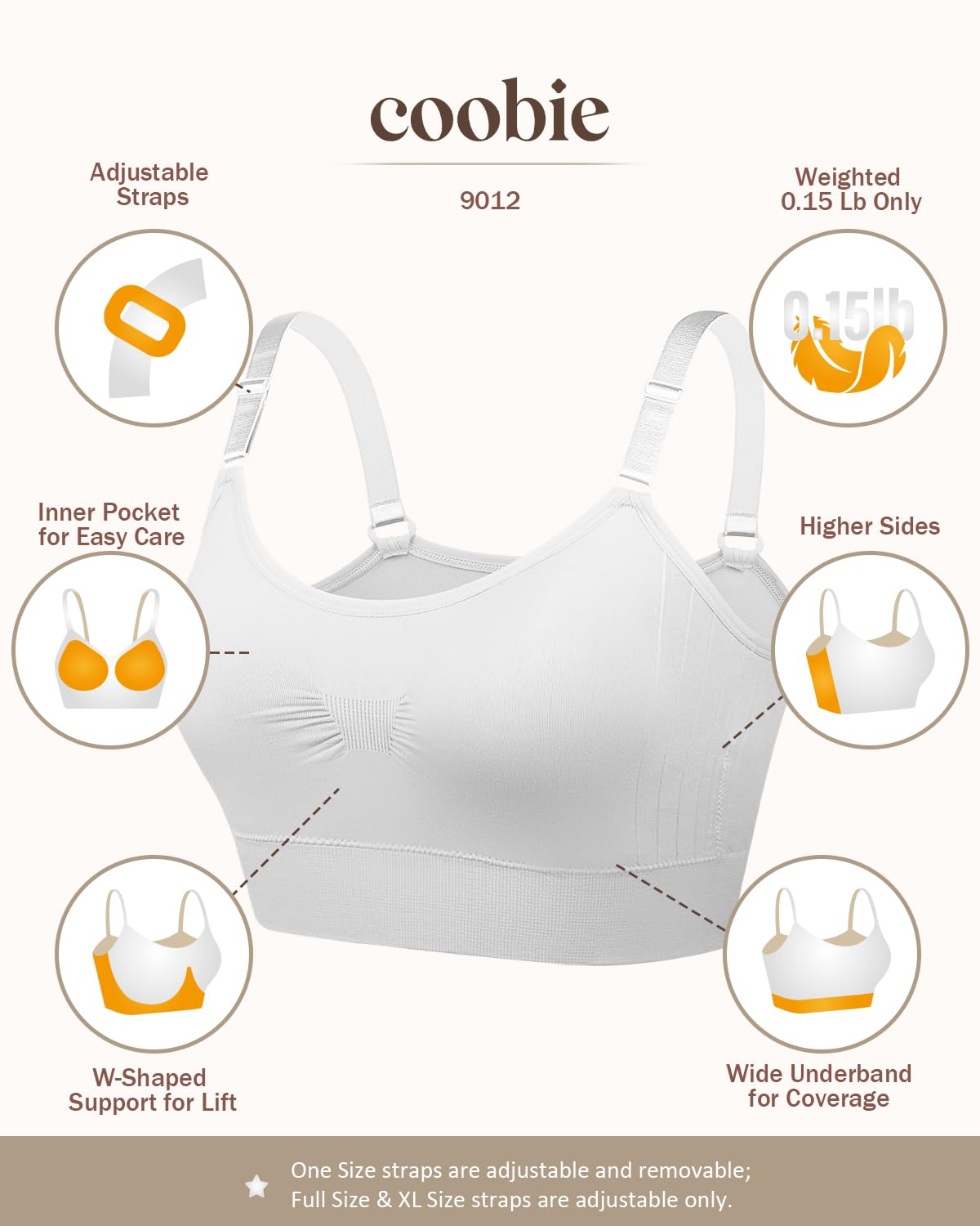 Coobie Seamless Scoopneck Bra,White,X-Large