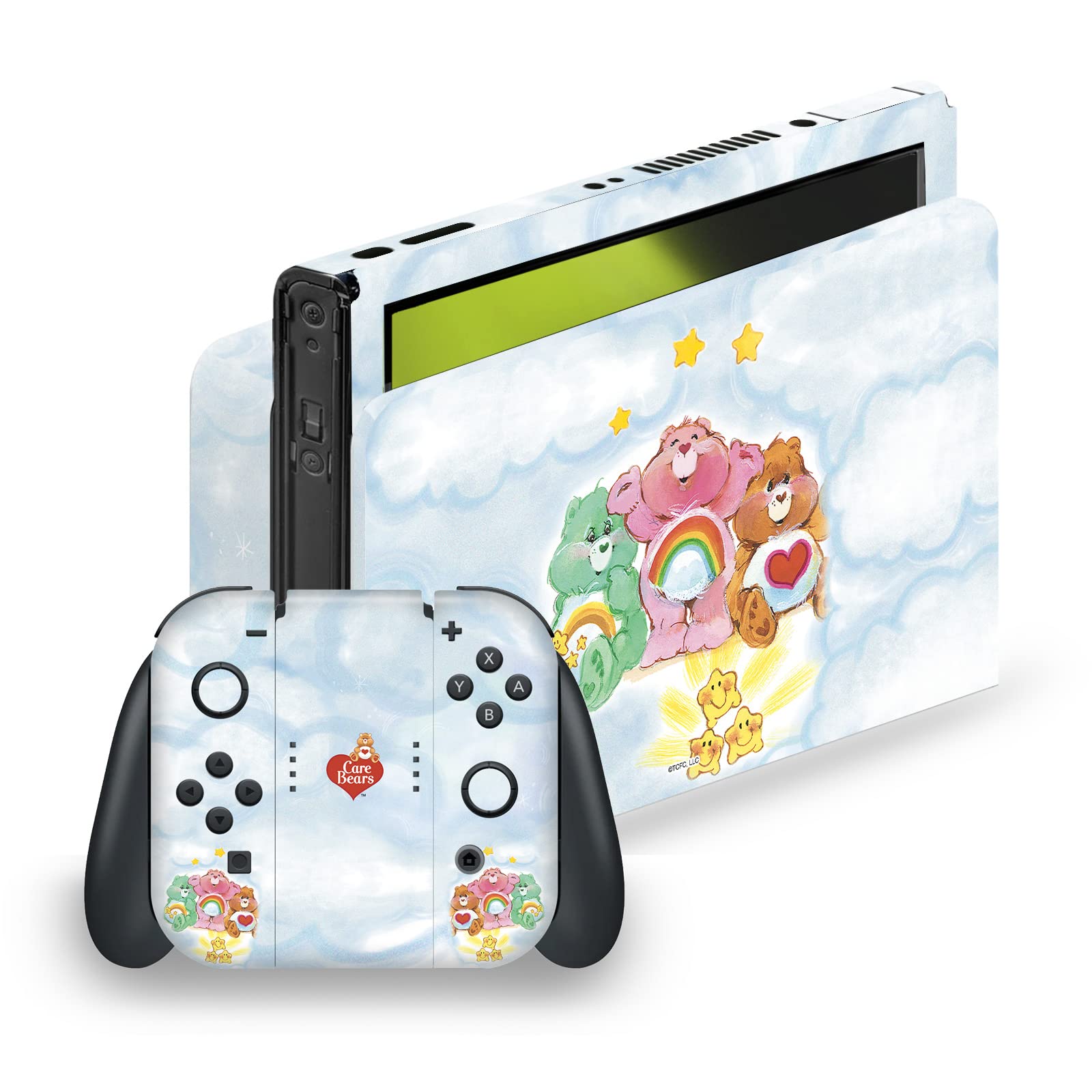 Head Case Designs Officially Licensed Care Bears Group Classic Matte Vinyl Sticker Gaming Skin Decal Cover Compatible With Nintendo Switch OLED Bundle