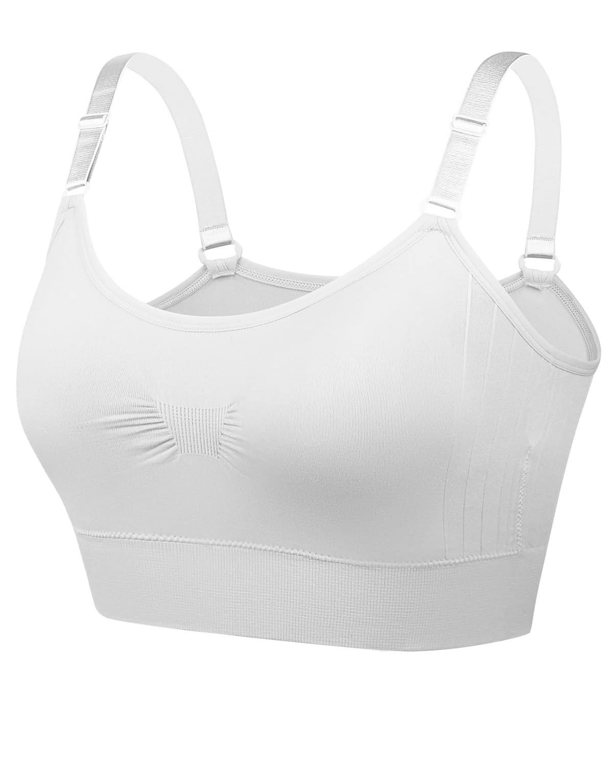 Coobie Seamless Scoopneck Bra,White,X-Large