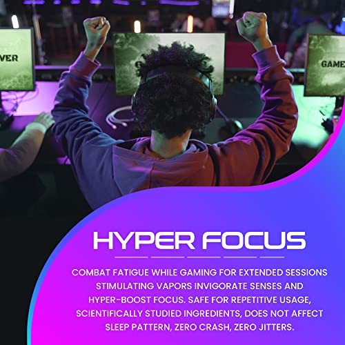 GIT GUD® Gaming Vapor Inhaler | Energy + Focus Amplifier for Esports Athlete Gamer | Stimulating Aromatherapy Scent | Portable Pre Workout Performance Disposable | Banana Royale (4 Pack)