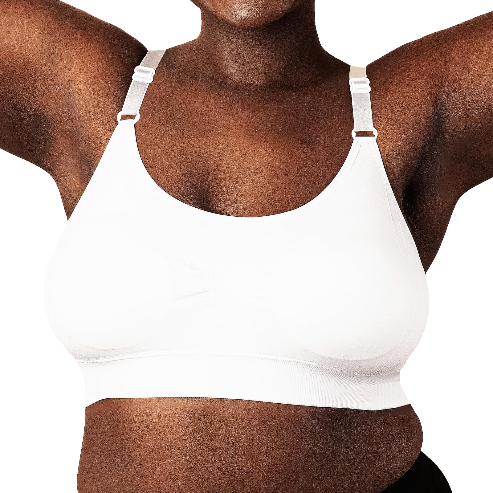 Coobie Seamless Scoopneck Bra,White,X-Large