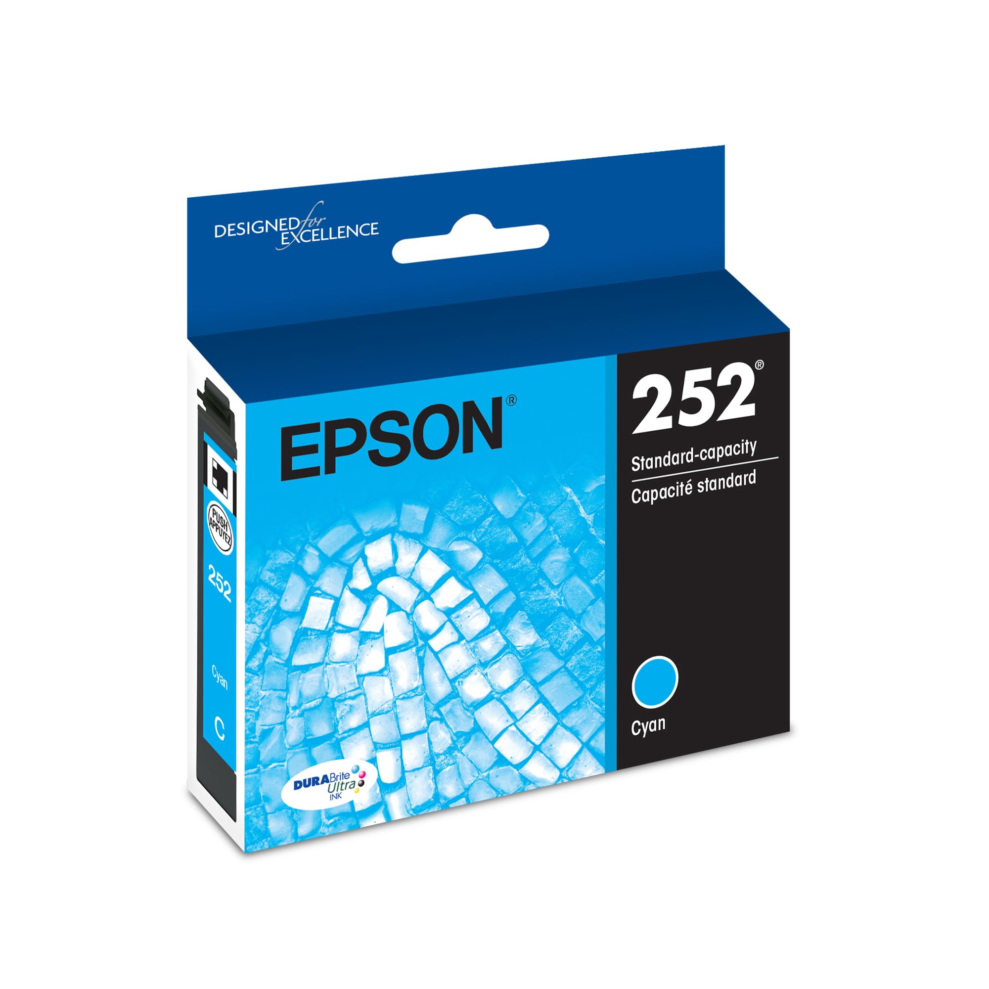EPSON T252 DURABrite Ultra Ink Standard Capacity Cyan Cartridge (T252220-S) for select Epson WorkForce Printers