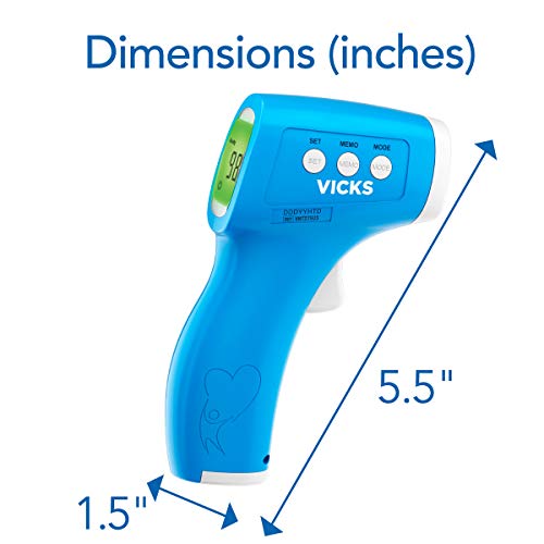 Vicks Non-Contact Infrared Thermometer for Forehead, Food and Bath β Touchless Thermometer for Adults, Babies, Toddlers and Kids β Fast, Reliable, and Clinically Proven Accuracy