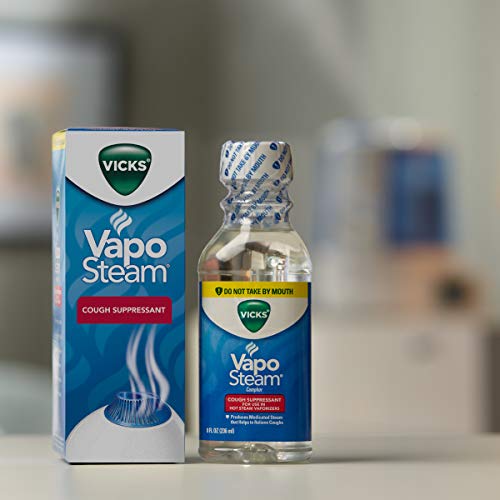 Vicks VapoSteam Medicated Liquid with Camphor, a Cough Suppressant, 8 Oz β VapoSteam Liquid Helps Relieve Coughing, for Use in Vicks Vaporizers and Humidifiers